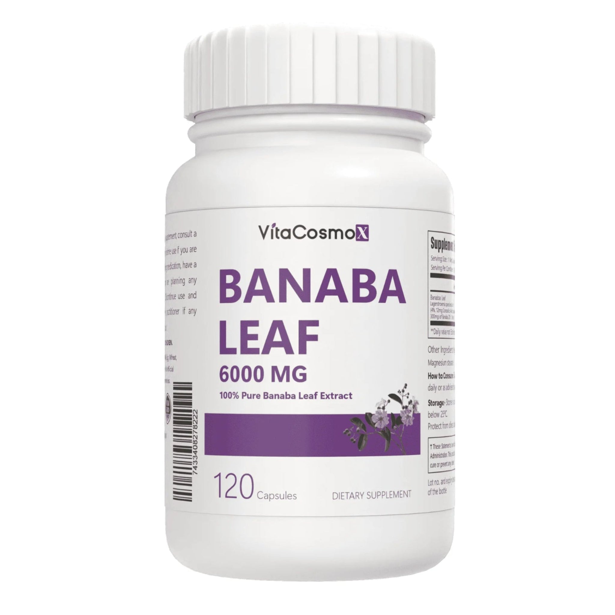 VitaCosmoX Banaba Leaf Extract 2,500 mg – 120 Vegan Capsules