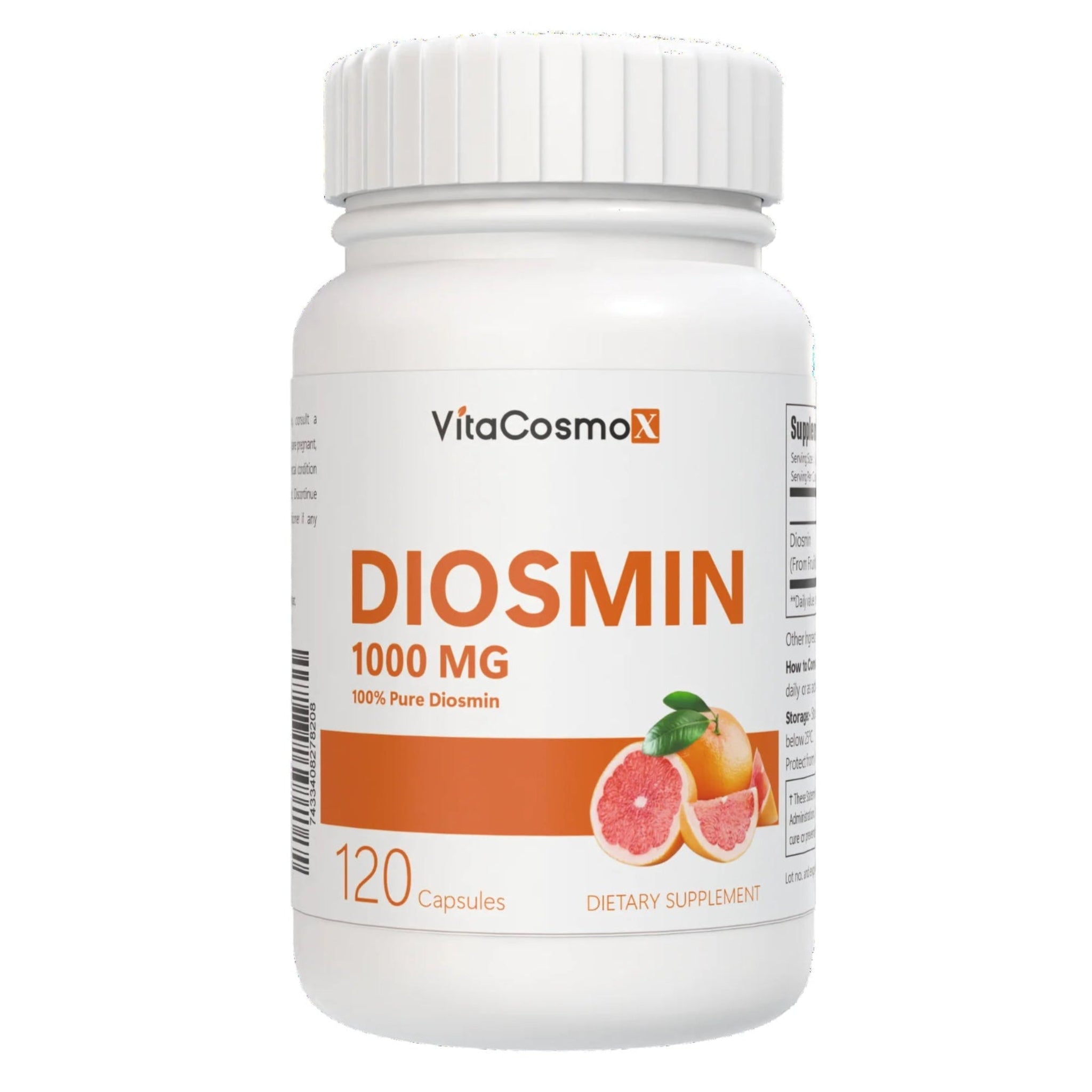 VitaCosmoX Diosmin 1,000 mg - 120 Capsules